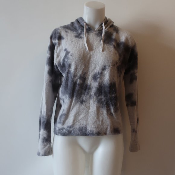 KOKUN | Sweaters | Kokun Grey Tie Dye Hoodie Cashmere Sweater S | Poshmark